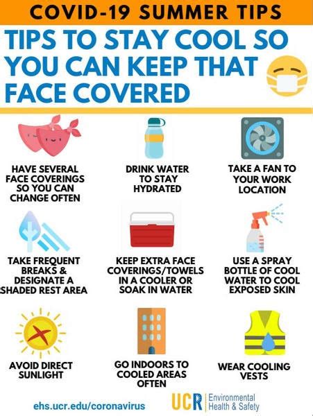 Stay Cool Summer Tips From Ucr Ehs Infographic Science Ambassadors