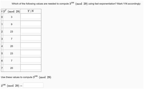 Solved Which Of The Following Values Are Needed To Compute