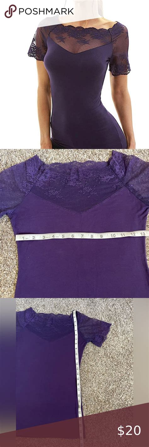 Amelie Boutik Short Sleeve Boatneck Scalloped Sheer Lace Sleeves Slim Fit Lace Sleeves