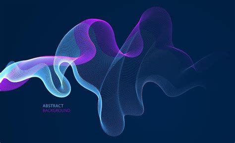 Premium Vector Wave Line Of Flowing Particles Over Dark Abstract Vector Background Smooth