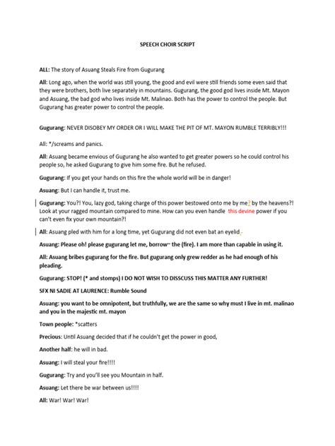 Sapeech Choir Script Pdf