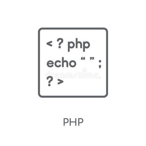 Icono Linear Del PHP Concepto Moderno Del Logotipo Del PHP Del Esquema En El Backgr Blanco