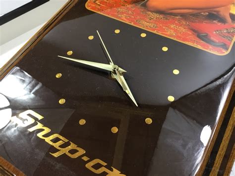 Vtg Snap On Tools Lingerie Pinup Girl Wall Clock Sign 80s Christmas