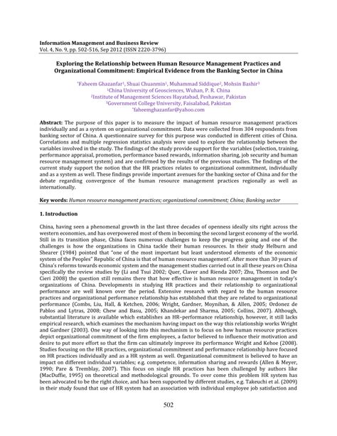 Pdf Exploring The Relationship Between Human Resource Management
