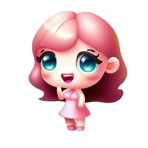 Premium Photo A Cartoon Of A Girl With Pink Hair And Blue Eyes Is