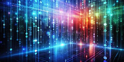 Immersive Futuristic Cyberspace A Glowing Binary Code Matrix Background
