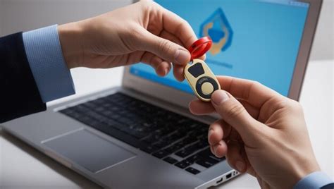 Cybersecurity Professional Holding Hardware Security Token For Twofactor Authentication With