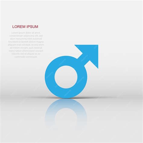 フラット スタイルの男性のセックス シンボル ベクトル アイコン分離白地男性性別イラスト少年男性的なビジネス コンセプト プレミアムベクター