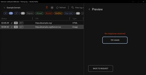 Minor UI issue button ᴛʀʏ ᴀɢᴀɪɴ not outlined when using TAB in Filtering log Issue
