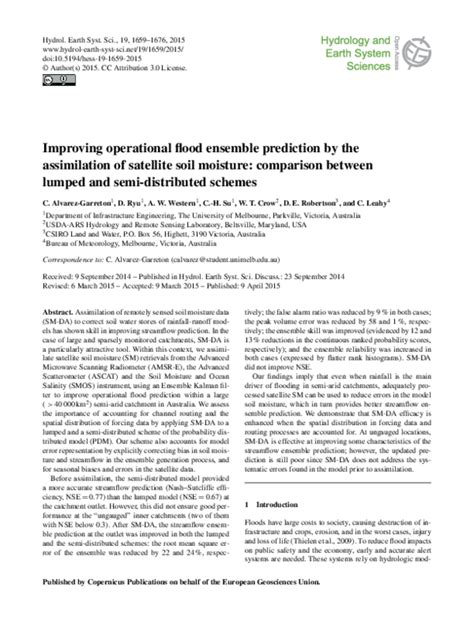 Pdf Improving Operational Flood Ensemble Prediction By The