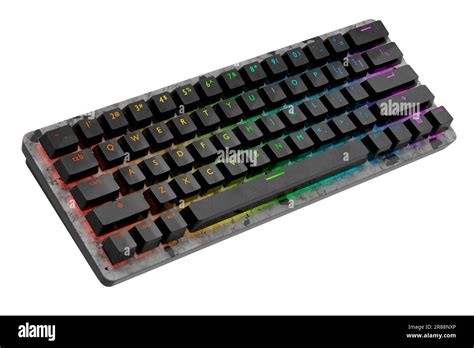 Realistic Computer Keyboard With Black Marble Texture Isolated On White