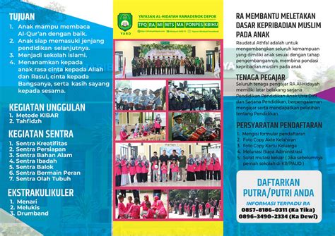 Penerimaan Peserta Didik Baru Ppdb Raudhatul Athfal Ra Tk Al Hidayah Rawadenok Depok