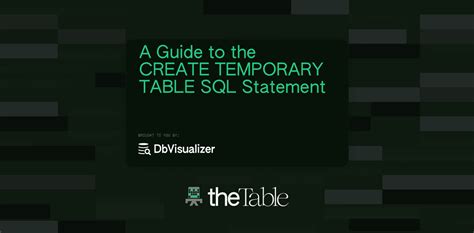 a guide to the create temporary table sql statement