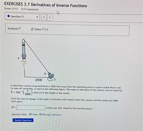 Solved Exercises 37 Derivatives Of Inverse Functions Score