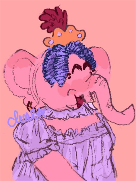 Id A Waist Up Side Profile Of Bb Bubbles Smiling With Her Eyes Closed Shes Drawn With