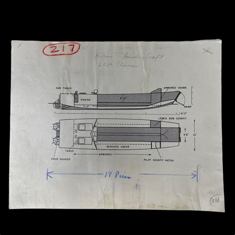 Rare Original Secret Wwii Normandy D Day Landing Craft Assault Design Blueprint For Sale