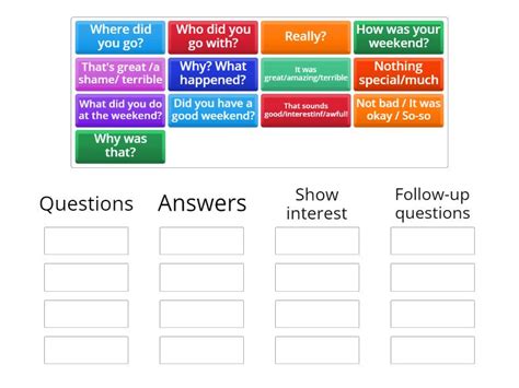 Asking Follow Up Questions Group Sort