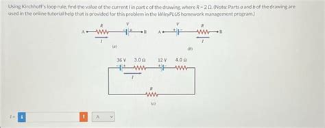Solved Using Kirchhoff S Loop Rule Find The Value Of The Chegg