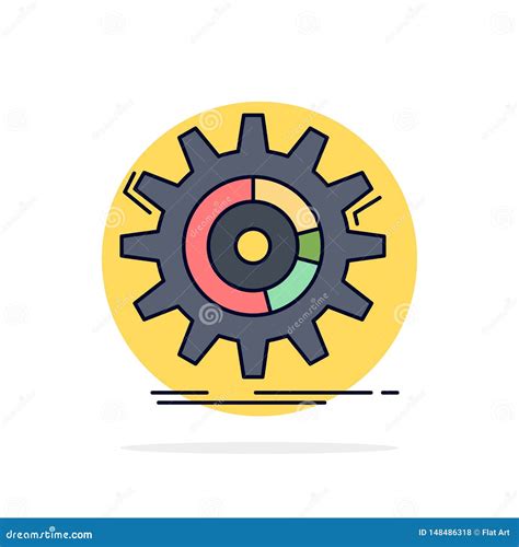 setting data management process progress flat color icon vector