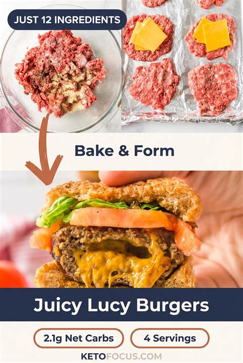 Juicy Lucy Burger With Melted Cheese Inside Every Bite