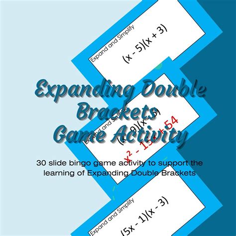 engaging expanding double brackets maths bingo game downloadable and