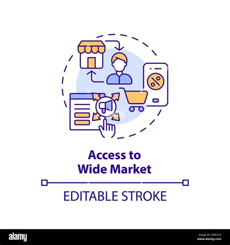 2d Colorful Thin Linear Access To Wide Market Icon Concept Stock Vector Image And Art Alamy
