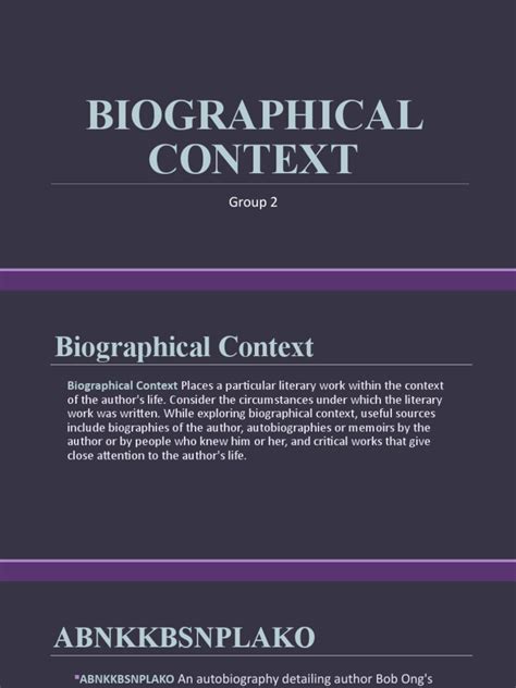 Biographical Context Pdf