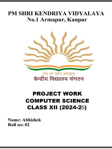 Abhishek Cs Project File Pdf Databases Computing