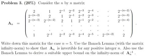 Solved Problem Consider The N By N Matrix Chegg
