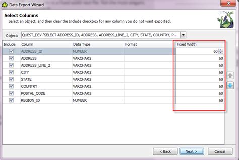 How Can I Create An Export Template With Specified Column Widths