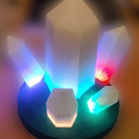 crystal inspired 3d printed light with neopixels