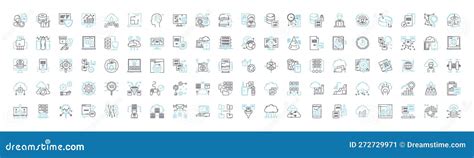 customer data and analytics vector line icons set customer data