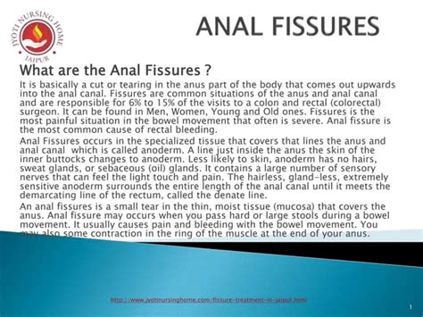 What Are Anal Fissures Symptoms Causes Risk Factors And Treatment Pptx