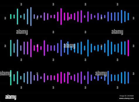 Digital Sound Wave Equalizer Simple Audio Sound Waves Effect Stock
