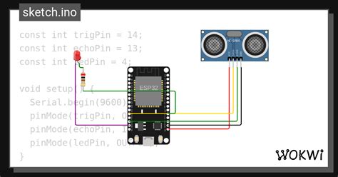Ultra Sonic Sensor Wokwi Esp32 Stm32 Arduino Simulator