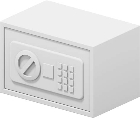 Modern Safe With Code Lock White Close Storage PNG Icon On Transparent Background D