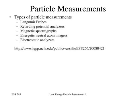 PPT Particle Measurements PowerPoint Presentation Free Download ID