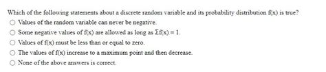 Solved Which Of The Following Statements About A Discrete Chegg