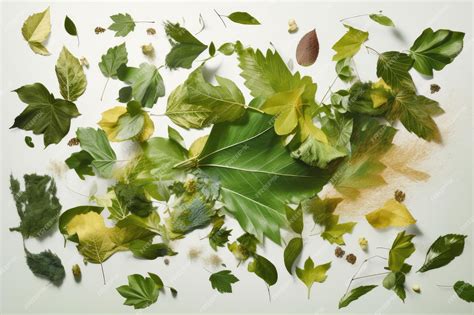 Premium Ai Image Plant Leaf Explosion With Leaves Of All Different Shapes And Sizes