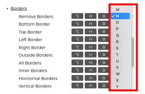 How To Use Border Shortcuts Alt H B In Google Sheets