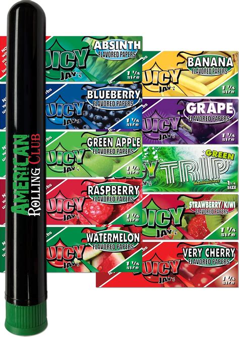 Juicy Jay 10 Pack Mixed Flavor 1 1 4 Size Flavored Rolling
