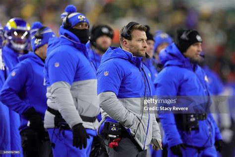 Head Coach Sean Mcvay Of The Los Angeles Rams Watches Action During A News Photo Getty Images