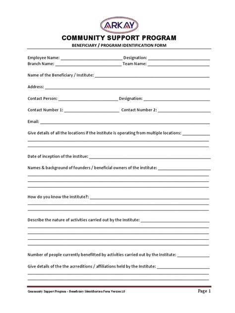 Beneficiary Identification Form Pdf