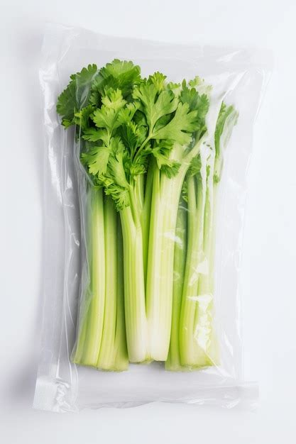 premium ai image celery in plastic bag ai generative