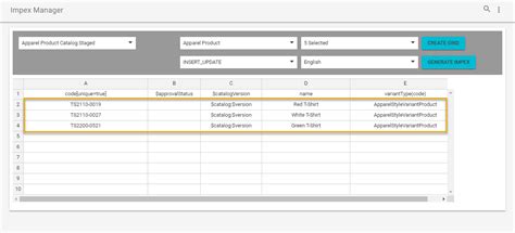 How To Create An Insertupdate Impex Script For The Apparel Product Type With The Hybris