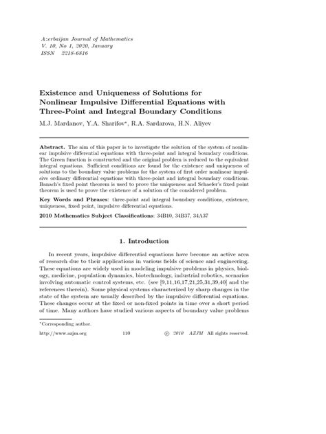 Existence And Uniqueness Of Solutions For Nonlinear Impulsive