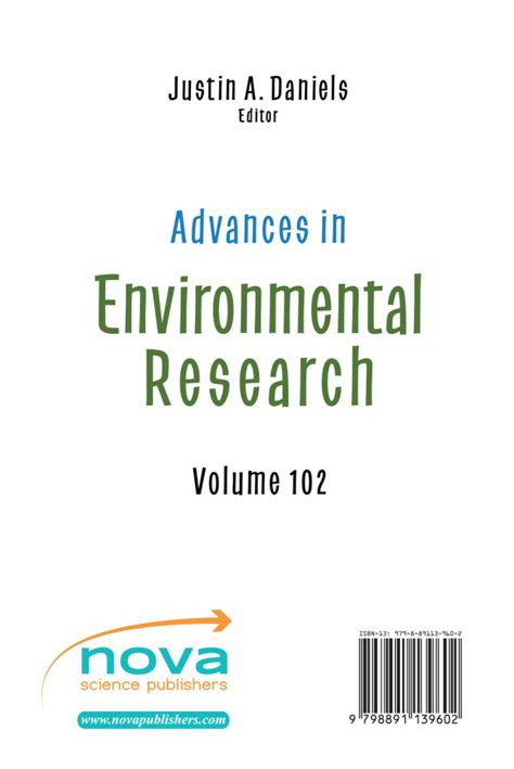 Advances In Environmental Research Volume 102 Nova Science Publishers
