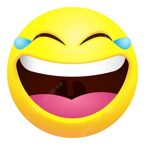 Laughing Out Loud Emoji With Funny Face In Yellow Gradation Color