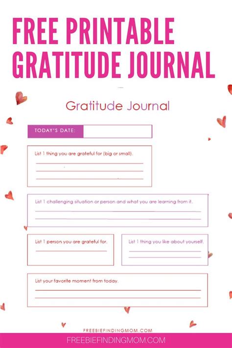 Free Printable Gratitude Journal Template Gratitude Journal Ideas