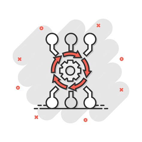 Icono De Software De Api De Algoritmo De Dibujos Animados De Vector En Estilo Cómic Engranaje